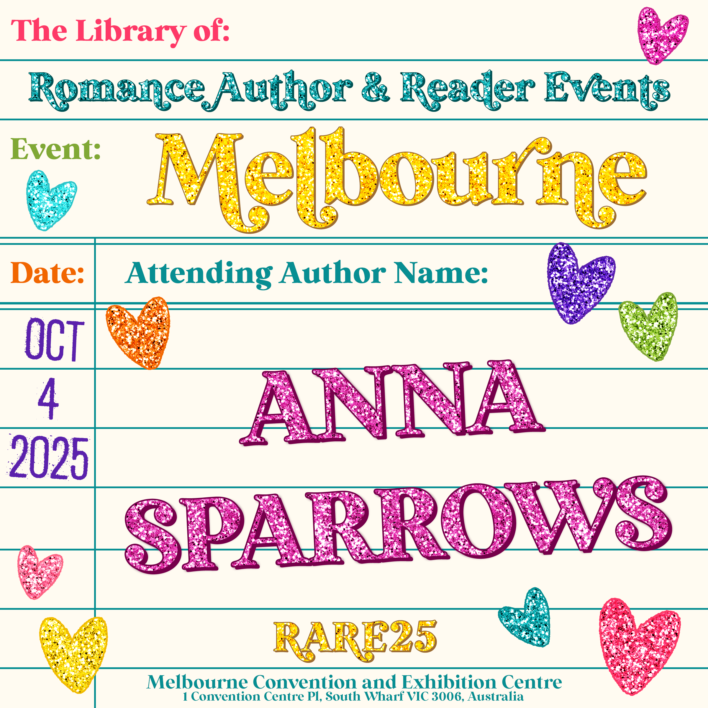 Signing Events 2025 – Anna Sparrows, Author